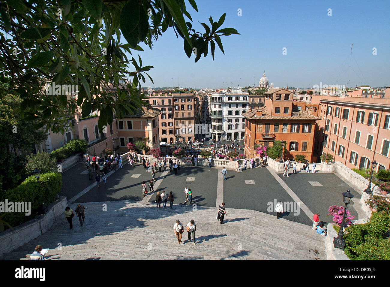 View on the Spanish Steps an the Via dei Condotti street in Rome, Italy ...