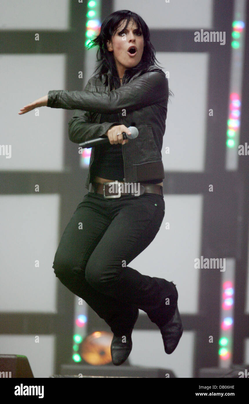 German singer Stefanie Kloss of the band 'Silbermond' performs during ...