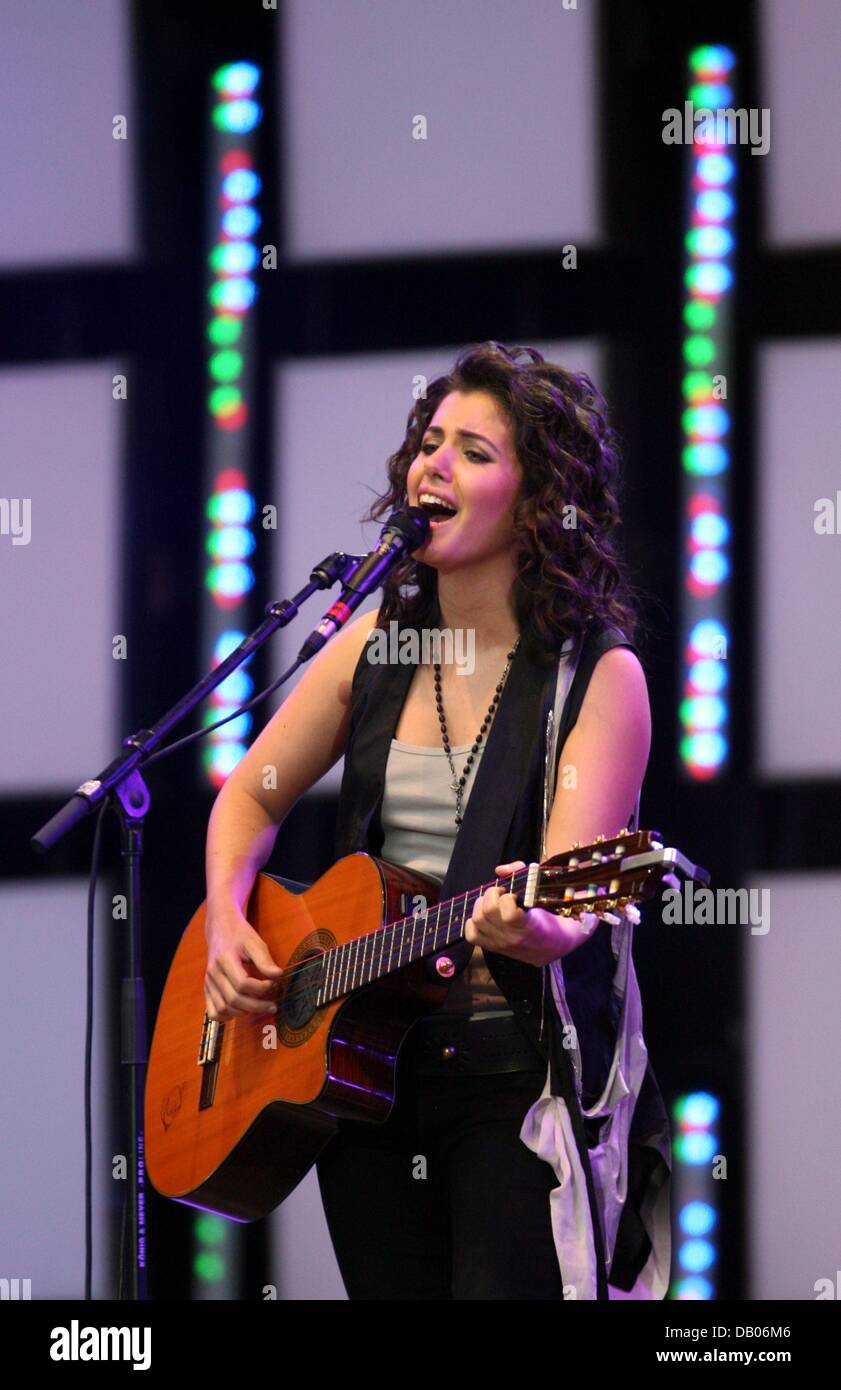 British-Georgian singer Katie Melua performs at the Live Earth concert ...