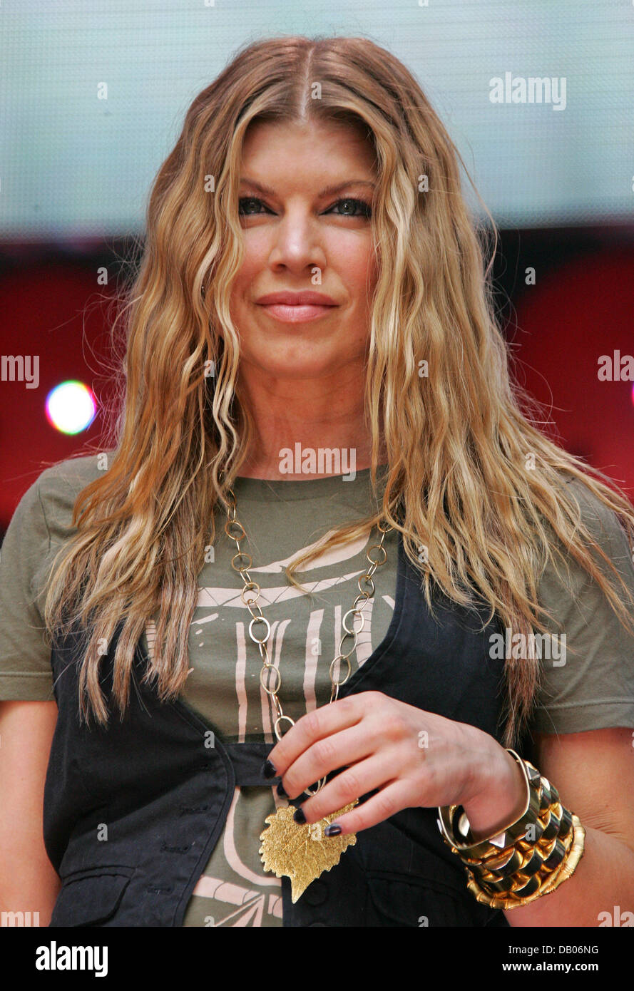 Singer Fergie of the 'The Black Eyed Peas' is pictured on stage at the ...