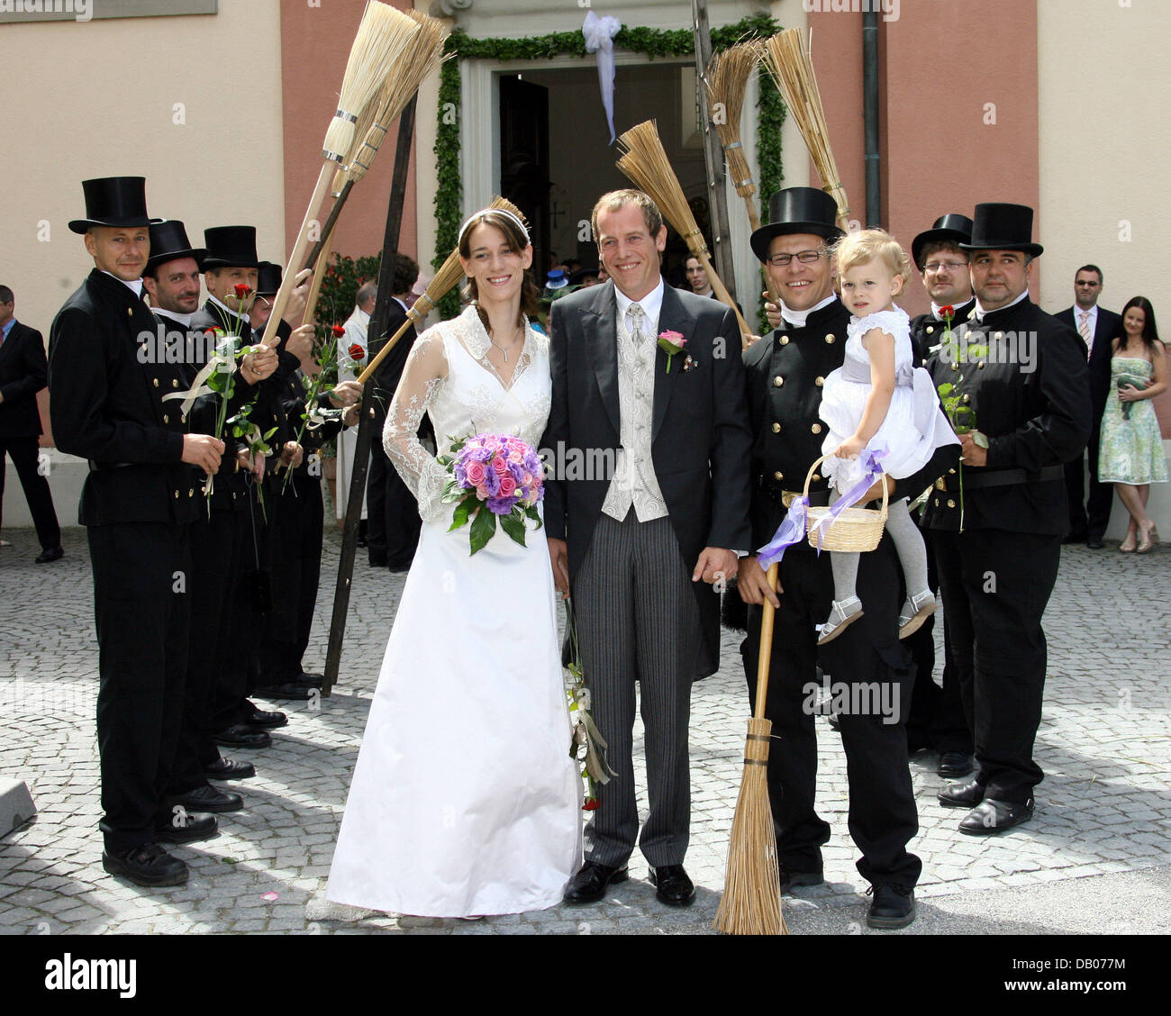 (L-R) Newly weds Countess Catherina Bernadotte and Romuald Ruffing pose ...