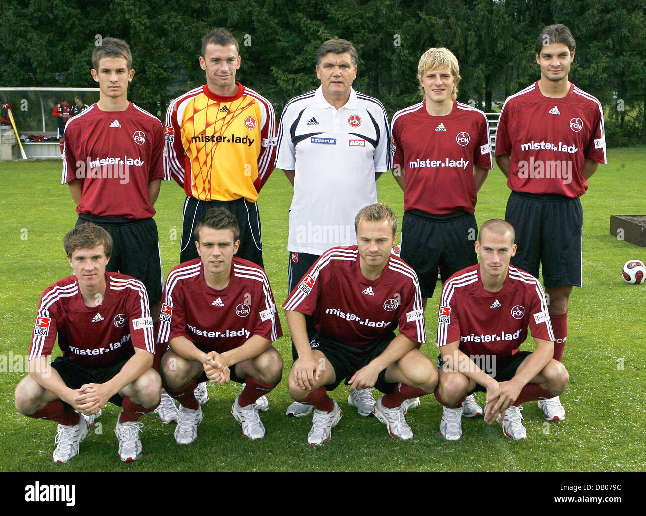 The new entrants of Bundesliga club 1.FC Nuremberg (standing L-R) Dario ...