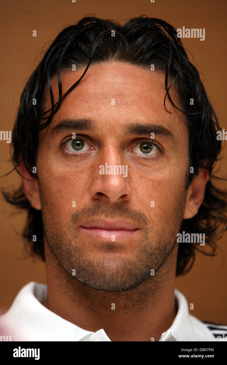Bayern Munich forward newcomer Luca Toni is pictured at a press ...