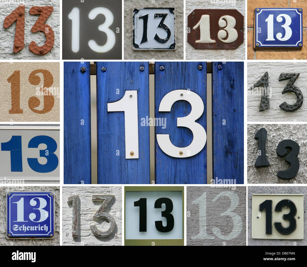 The composite picture shows the unhappy 13 as street number on ...