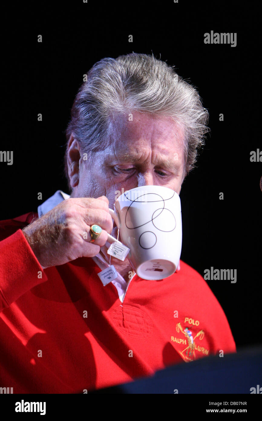 Legendary head of the 'Beach Boys', Brian Wilson, drinks a cup of tea ...