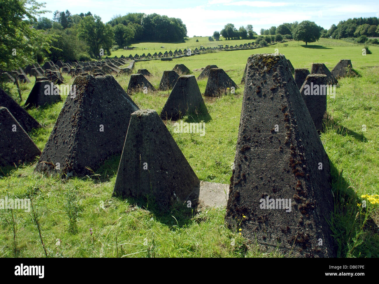 The so-called Dragon's teeth of the Siegfried line pictured between ...