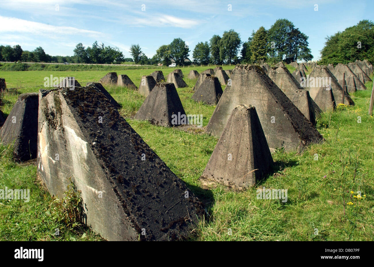The so-called Dragon's teeth of the Siegfried line pictured between ...
