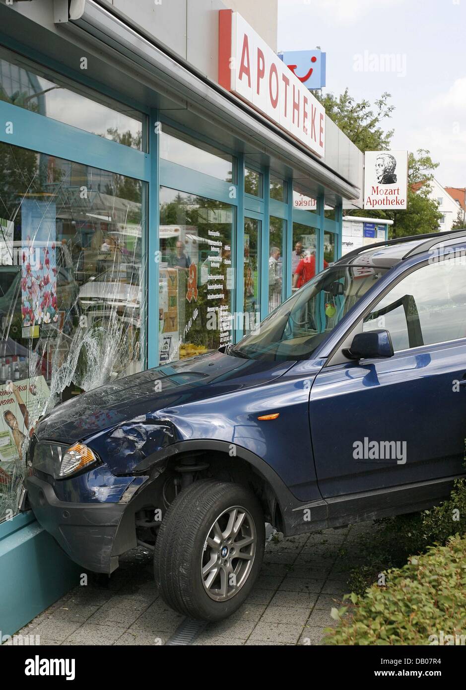 A car crashed into the window of a pharmacy in Nuremberg, Germany, 13 ...