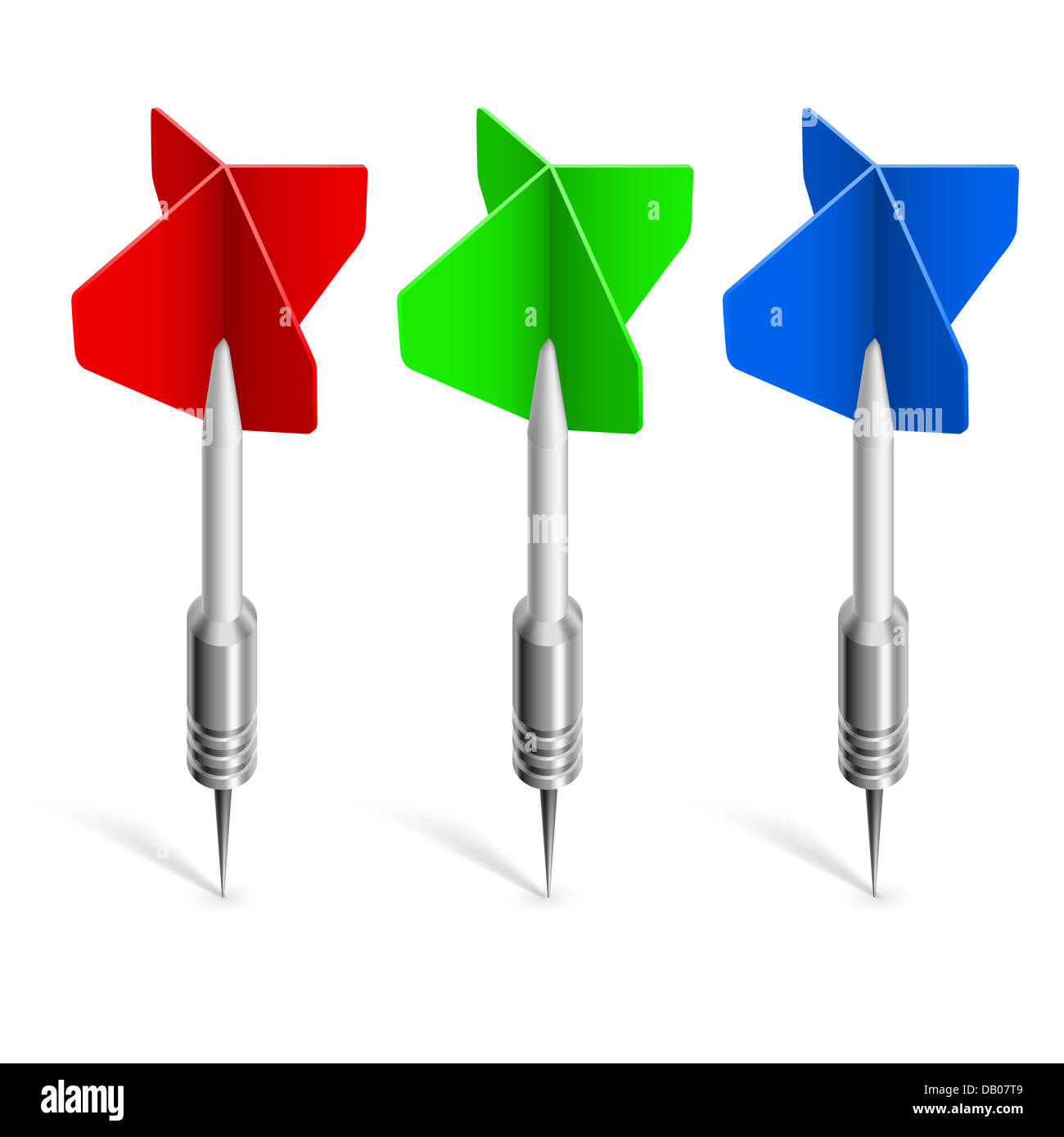 Three colorful darts. Illustration on white background for creative ...