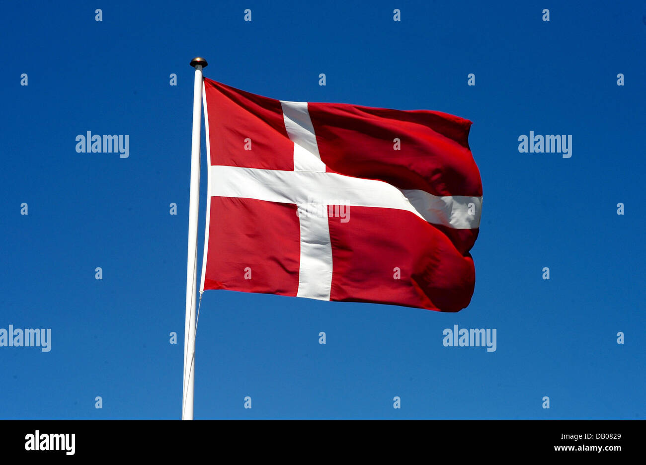 The picture shows the Danish flag, Roskilde, Denmark, 23 May 2007. The ...