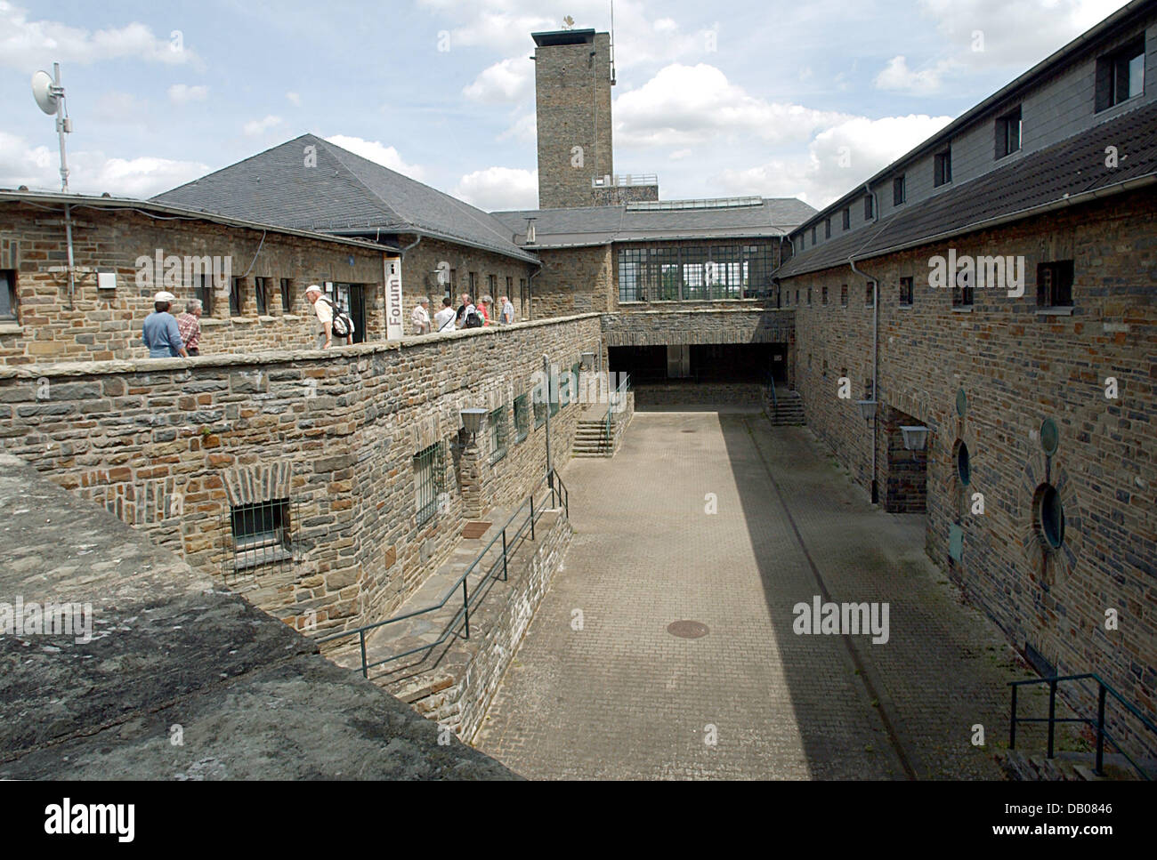 Visitors are pictured on a terrace of the Ordensburg Vogelsang castle ...