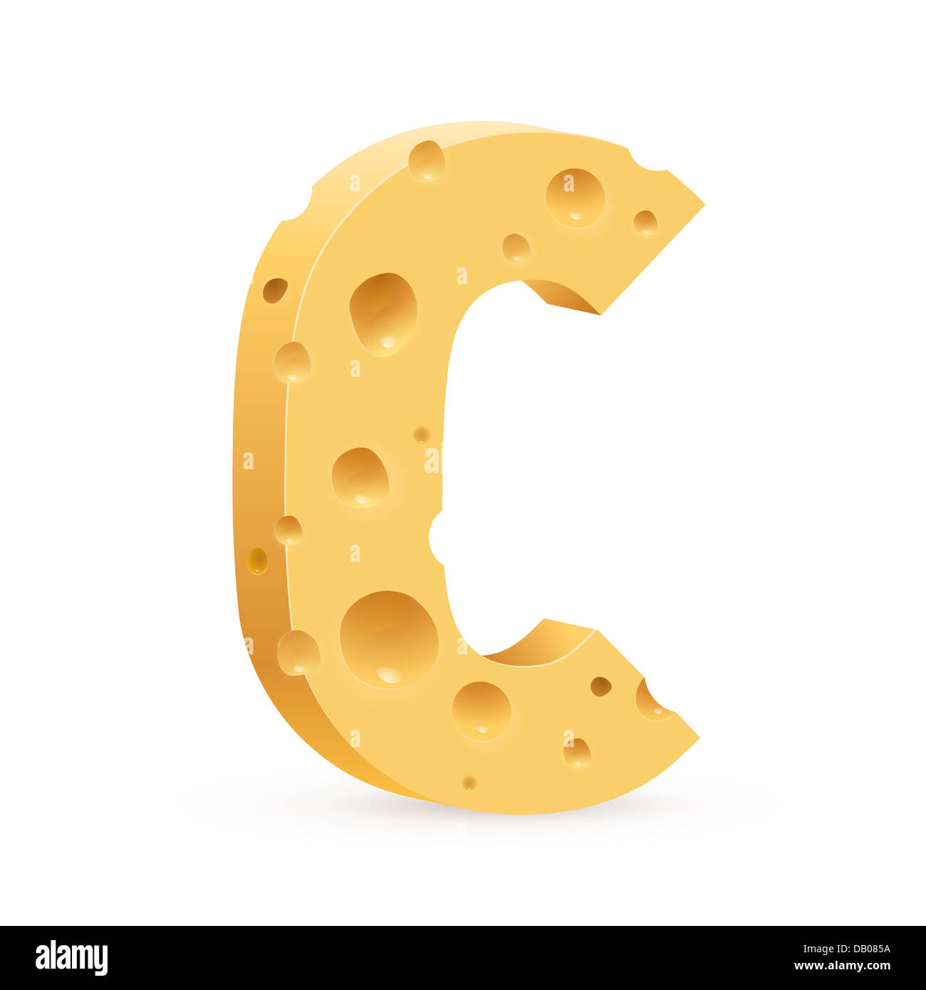 Cheese font C letter. Illustration on white Stock Photo - Alamy