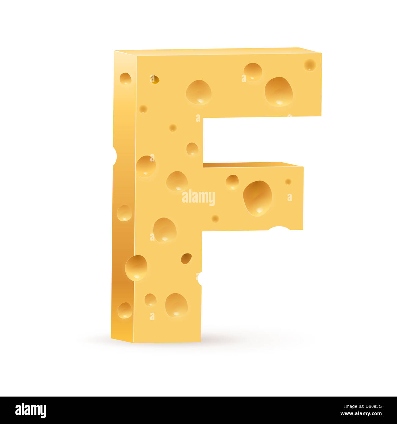 Cheese font F letter. Illustration on white Stock Photo - Alamy