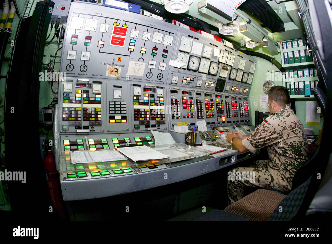 View on the ops of German Navy speedboat 'Ensdorf' in the harbour of ...