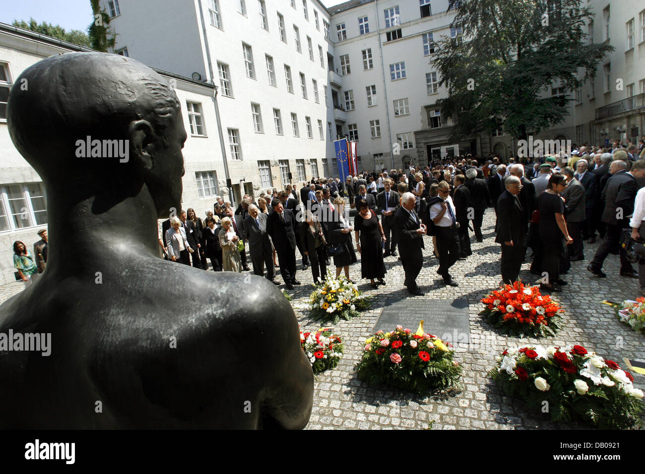 View on the patio and the guests to the memorial plate for Third Reich ...