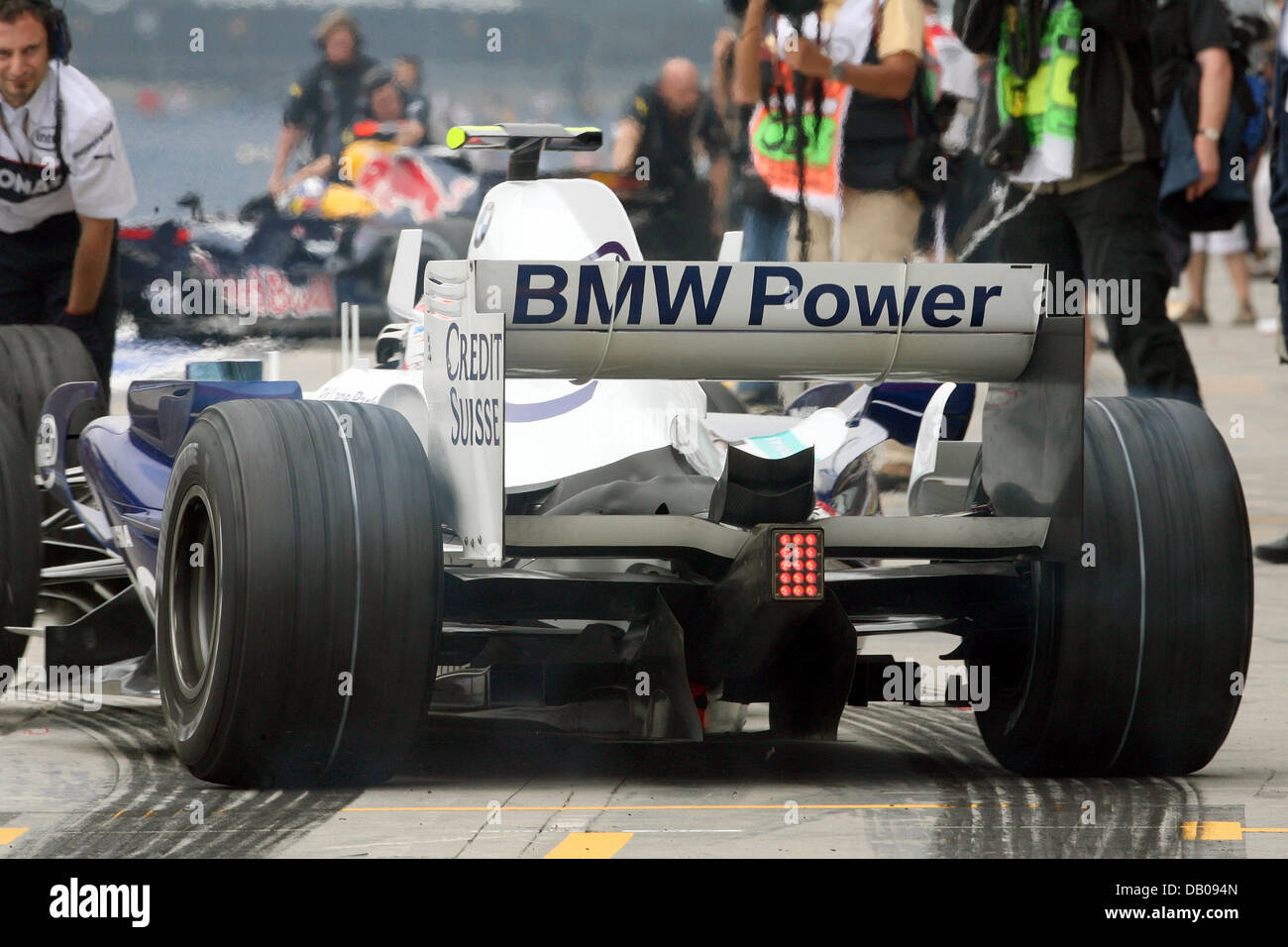 Polish Formula One driver Robert Kubica of BMW Sauber brings some ...