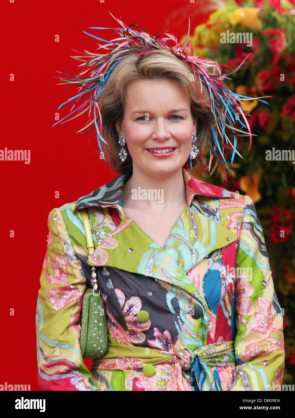 Crown Princess Mathilde of Belgium watches a parade in front of the ...