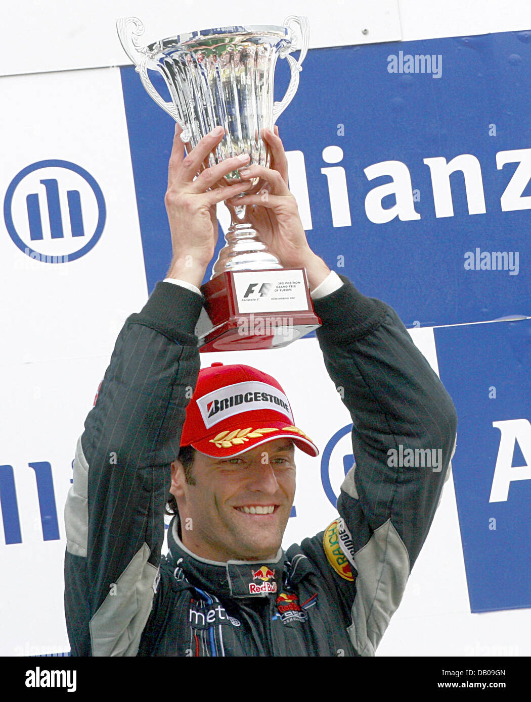 Australian Formula One pilot Mark Webber of Red Bull celebrates with ...