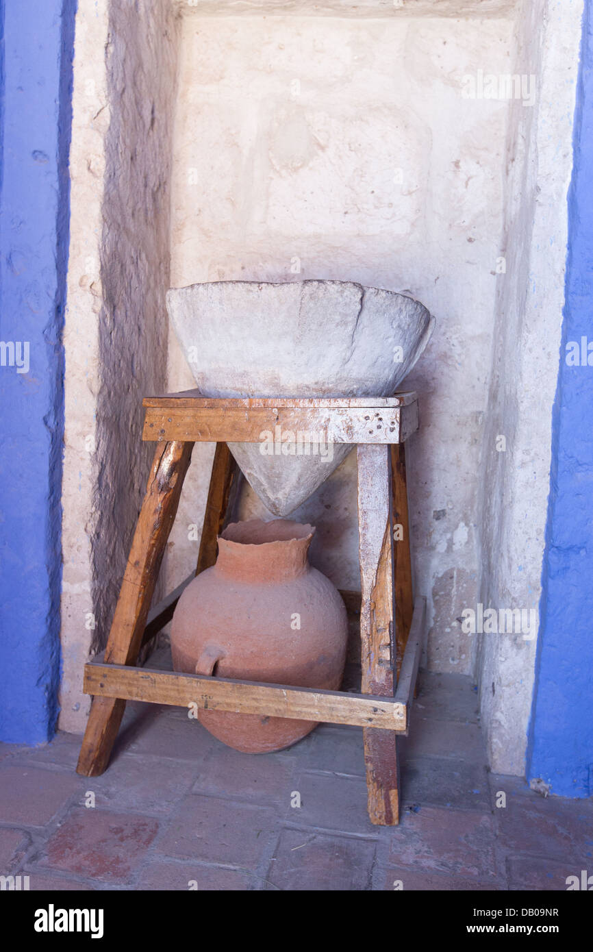 Old fashioned water purifier inside the Arequipa Founder Mansion Stock ...