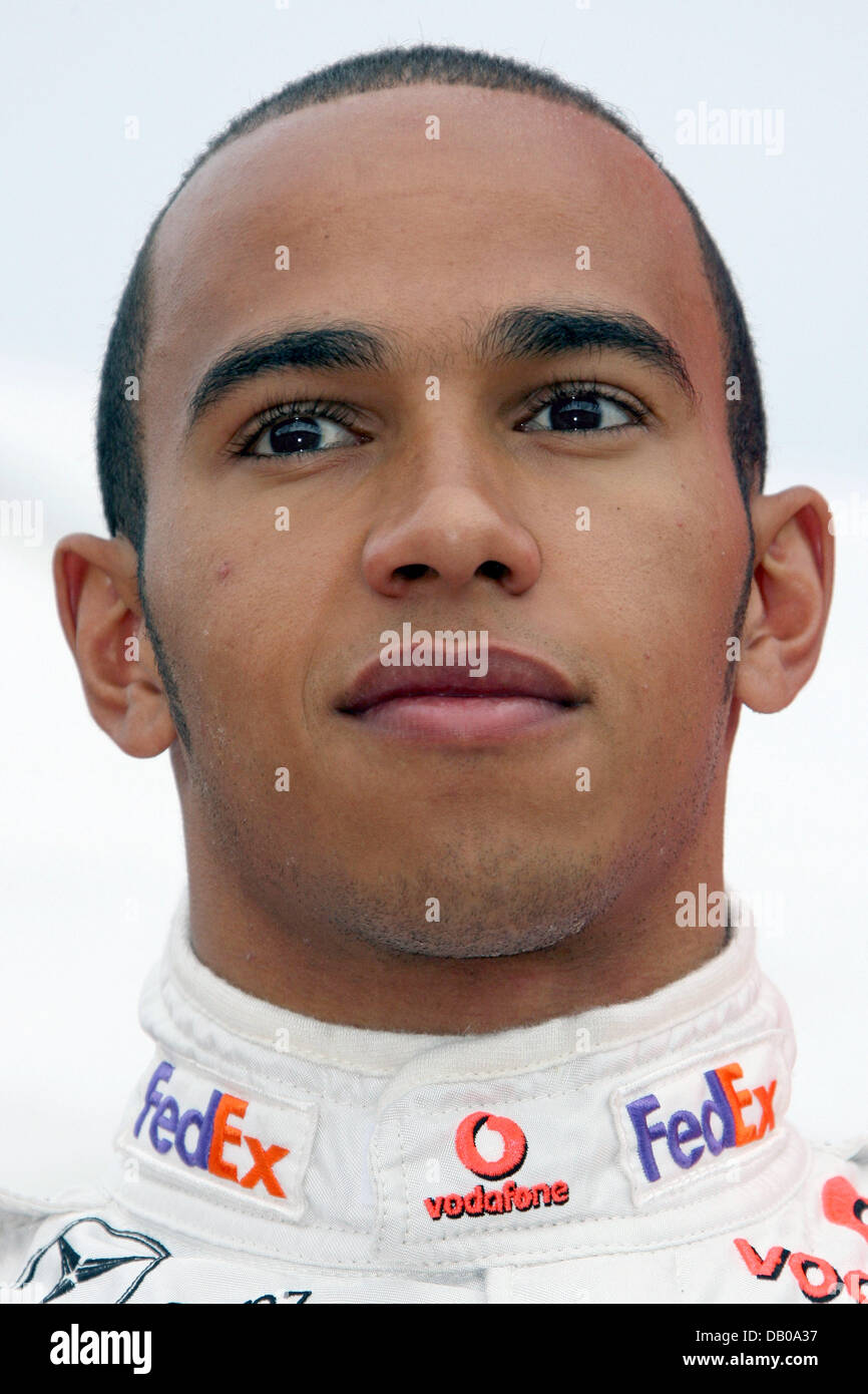 British Formula One pilot Lewis Hamilton of McLaren Mercedes is ...