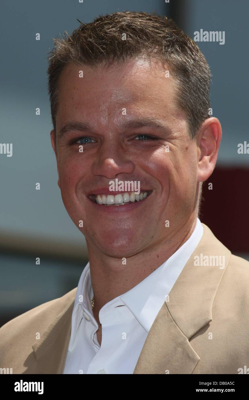 US-American actor Matt Damon poses during the ceremony honouring him ...