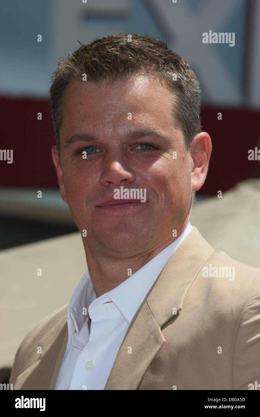 US-American actor Matt Damon poses during the ceremony honouring him ...