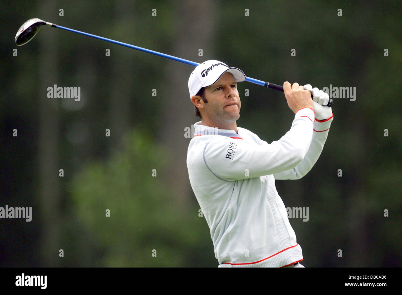 Welsh golf player Bradley Dredge shown in action during the 'Deutsche ...