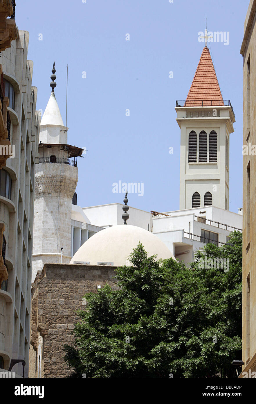 Religion belief rel architecture minaret steeple lebanon hi-res stock ...