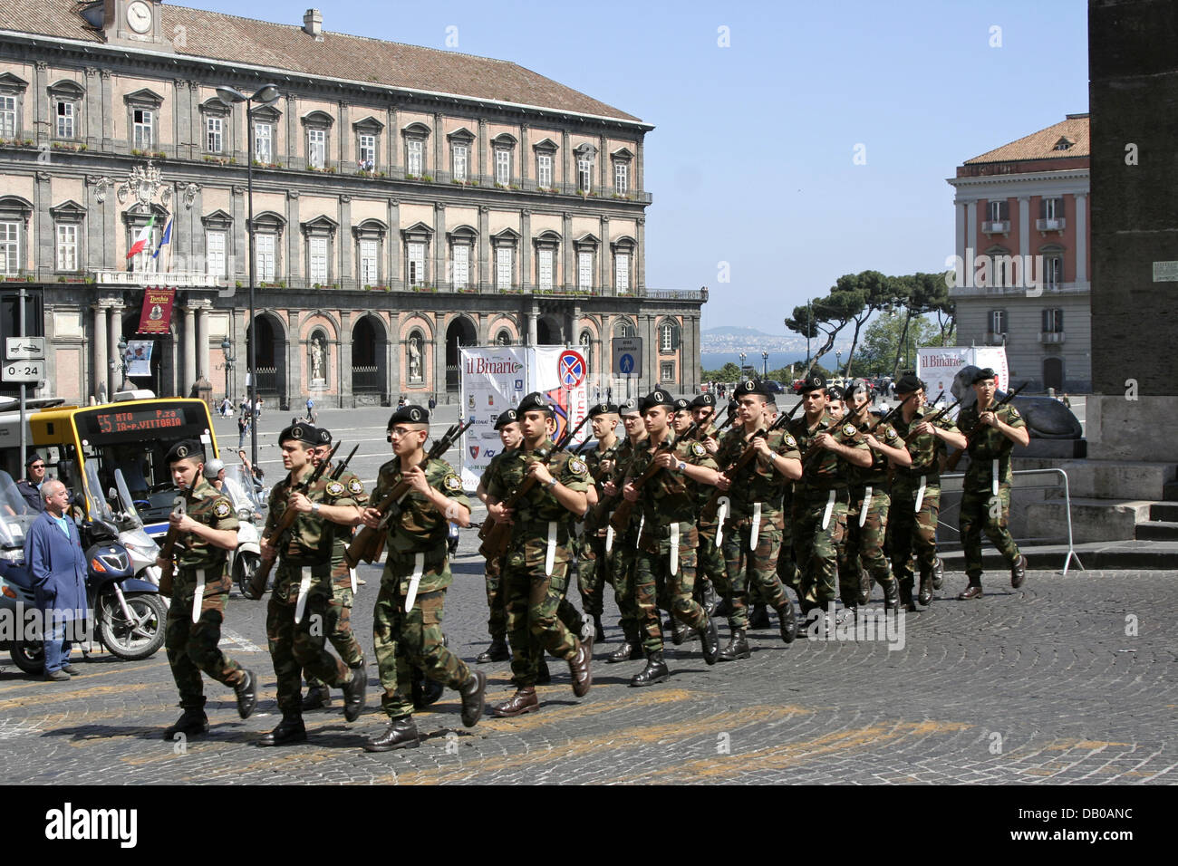 The Italian military marches through Naples, Italy, 10 May 2007. Photo ...