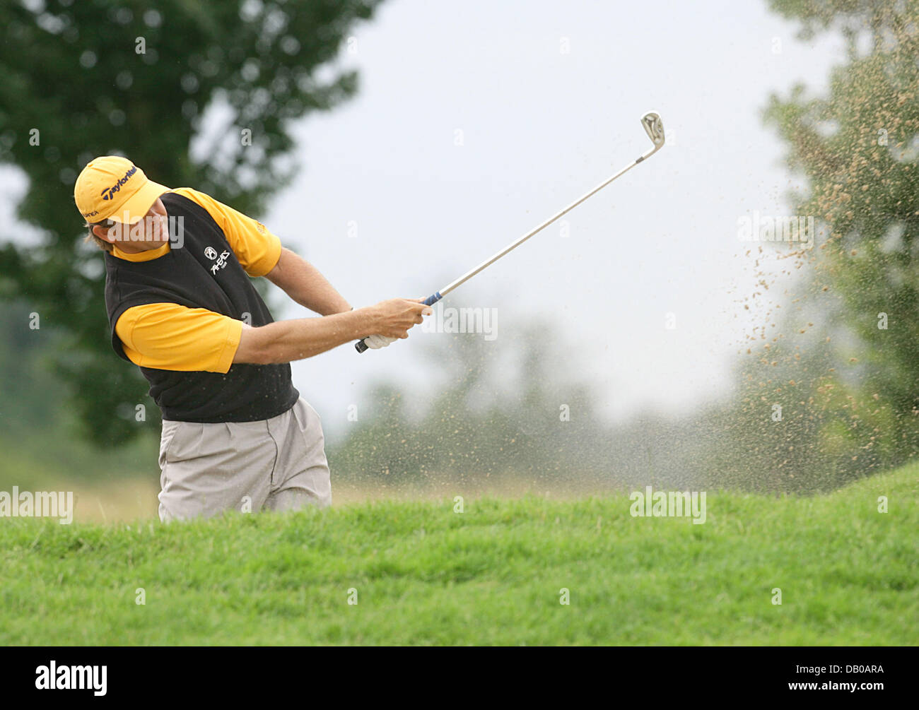 The South African golf player Retief Goosen strikes the ball during the ...