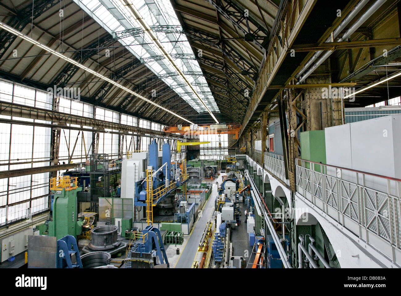 The photo shows the production line inside Siemens' historic gas ...