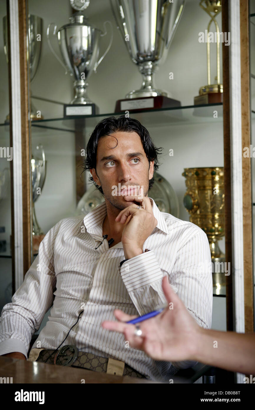 The handout picture shows the Italian Bayern Munich forward Luca Toni ...