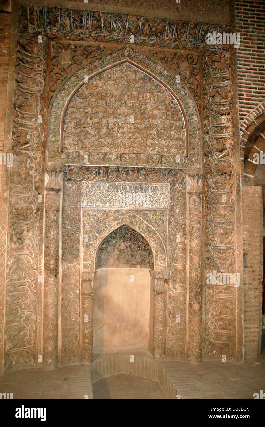 The picture shows a niche at the hisotric section of Shah Jame' Mosque ...