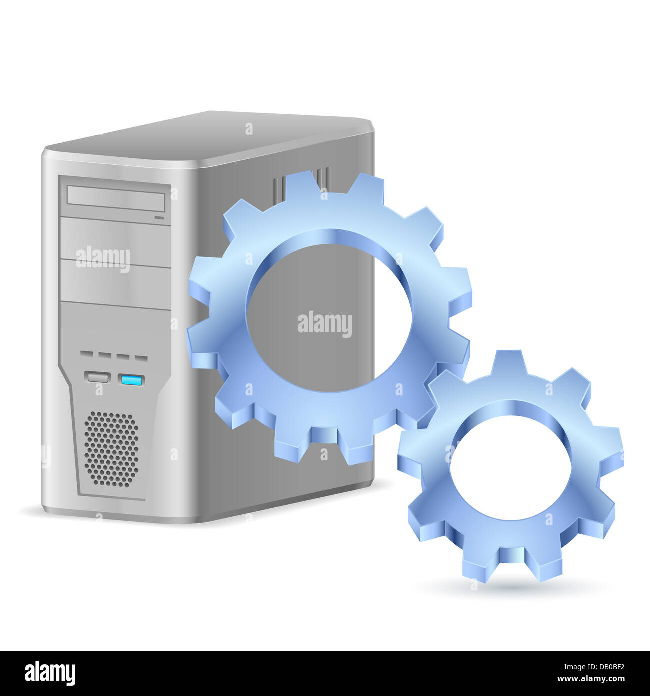 Gearwheel with computer. Illustration on white background for design ...