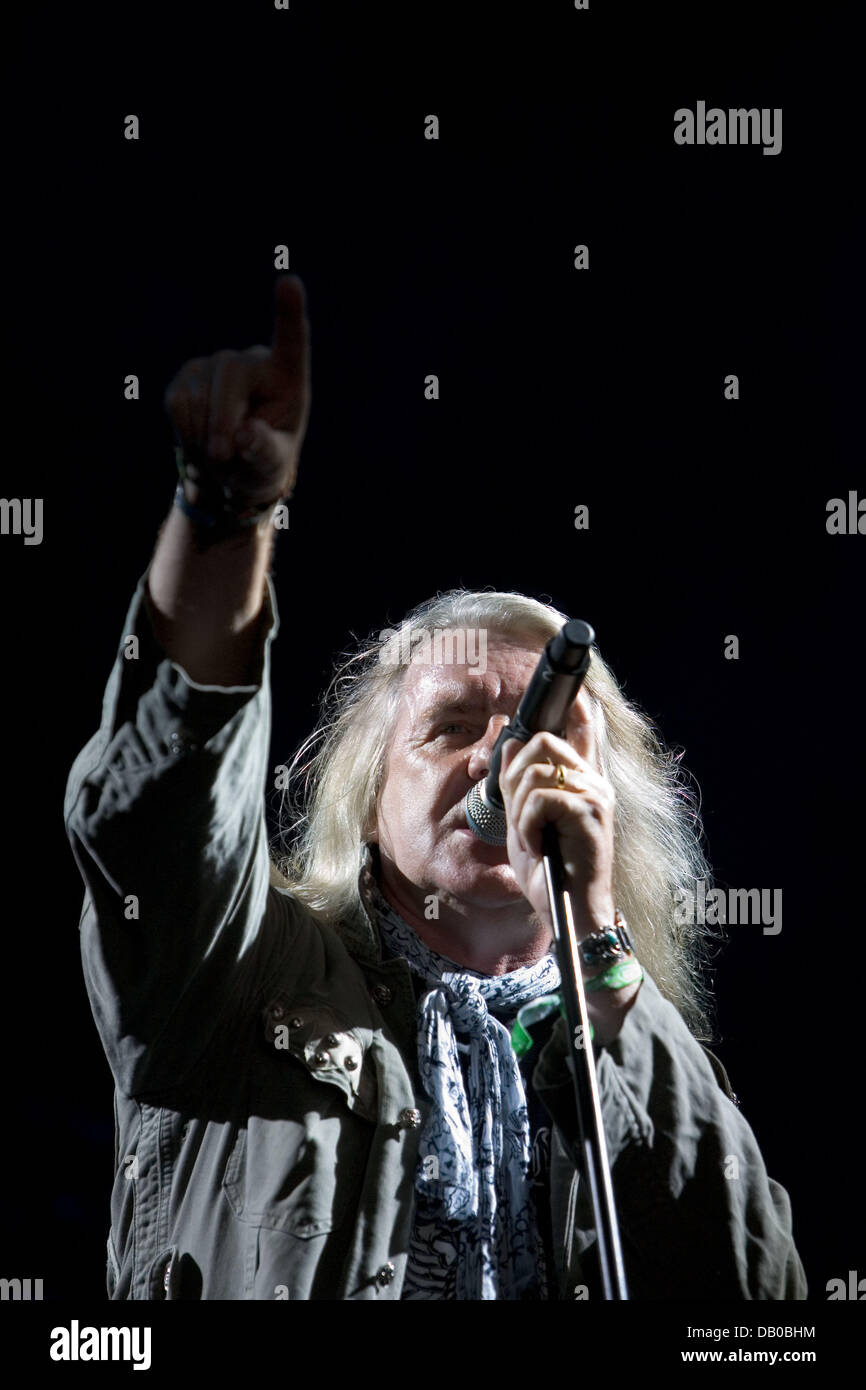 Biff Byford, singer of English hard-rock-band 'Saxon', performs during ...