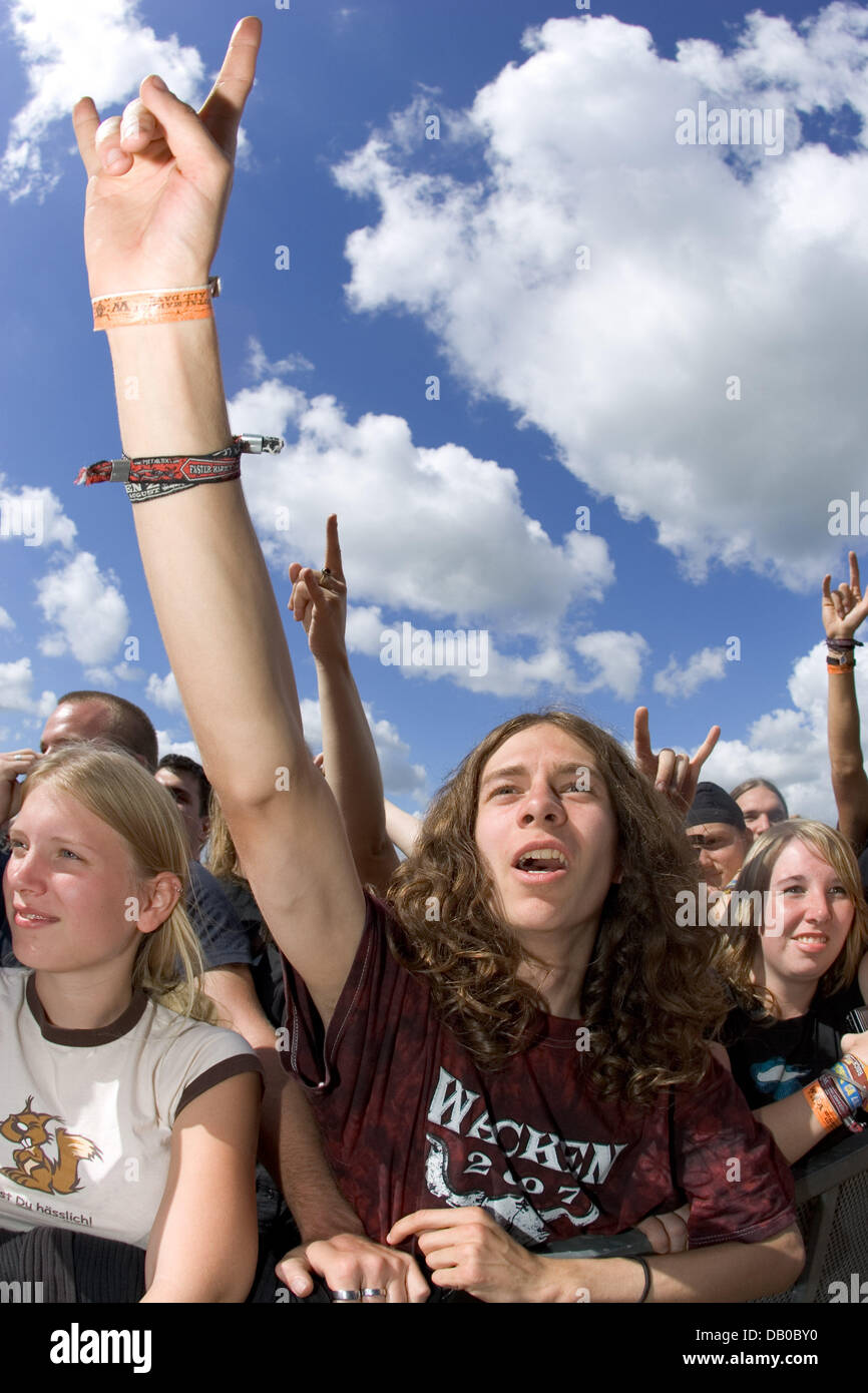 Heavy Metal fans enjoy the show at 'Wacken Open Air' festival in Wacken ...