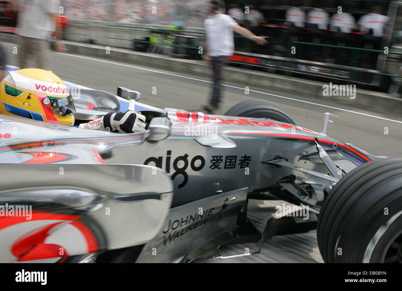 British Formula One rookie Lewis Hamilton of McLaren Mercedes leaves ...