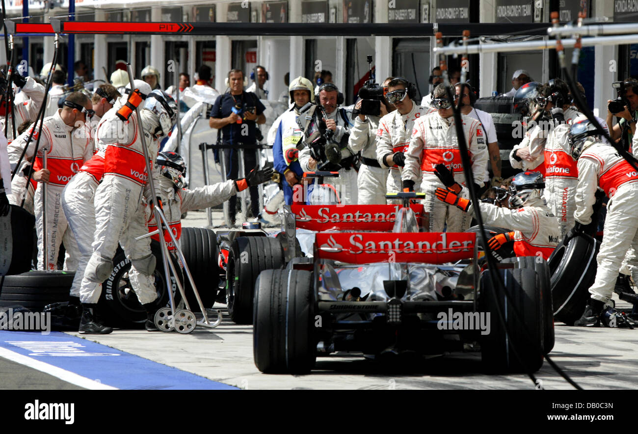 Spanish Formula One pilot Fernando Alonso of McLaren Mercedes stands ...
