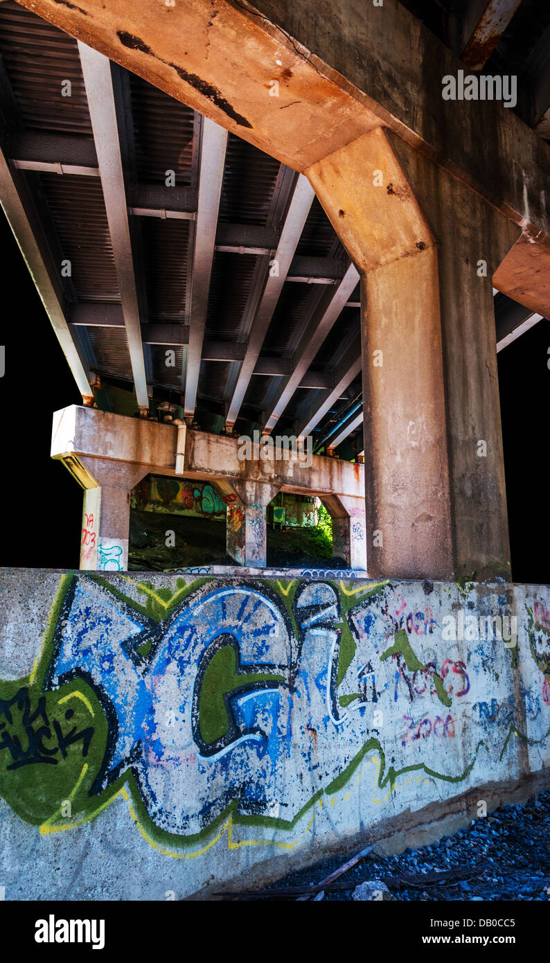 Graffiti under a bridge in Point of Rocks, Maryland Stock Photo - Alamy