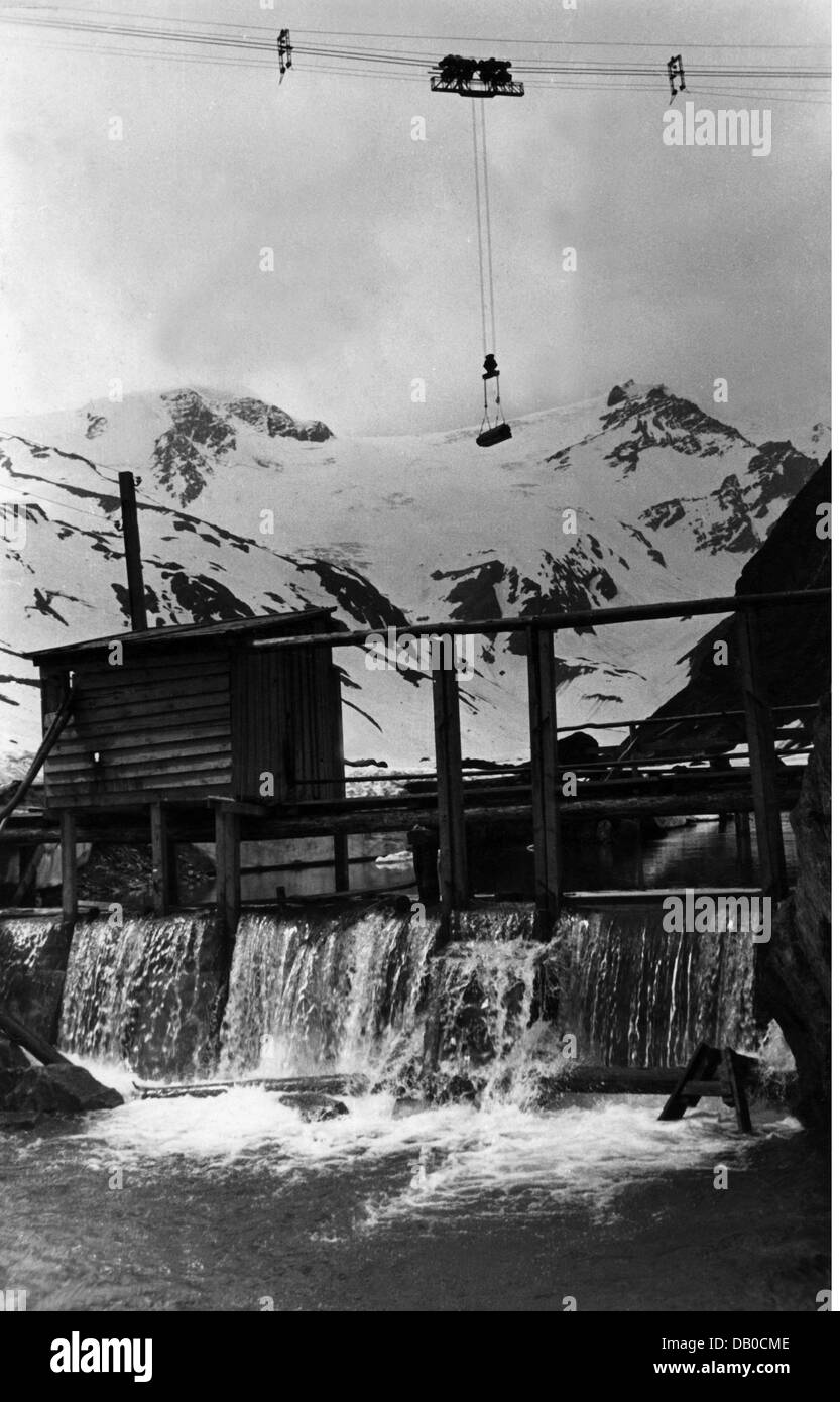 energy, water, Kaprun power station construction site, lock of the ...