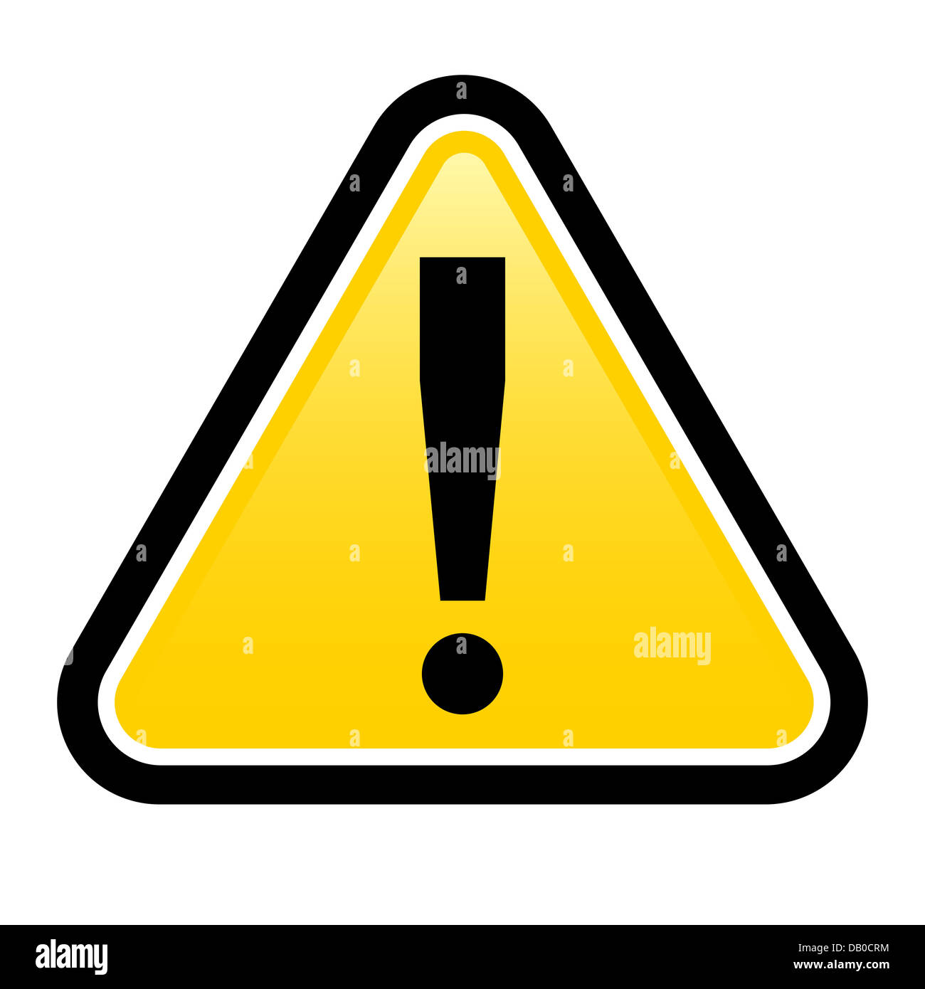 Danger warning sign. render exclamation mark. Illustration on white ...