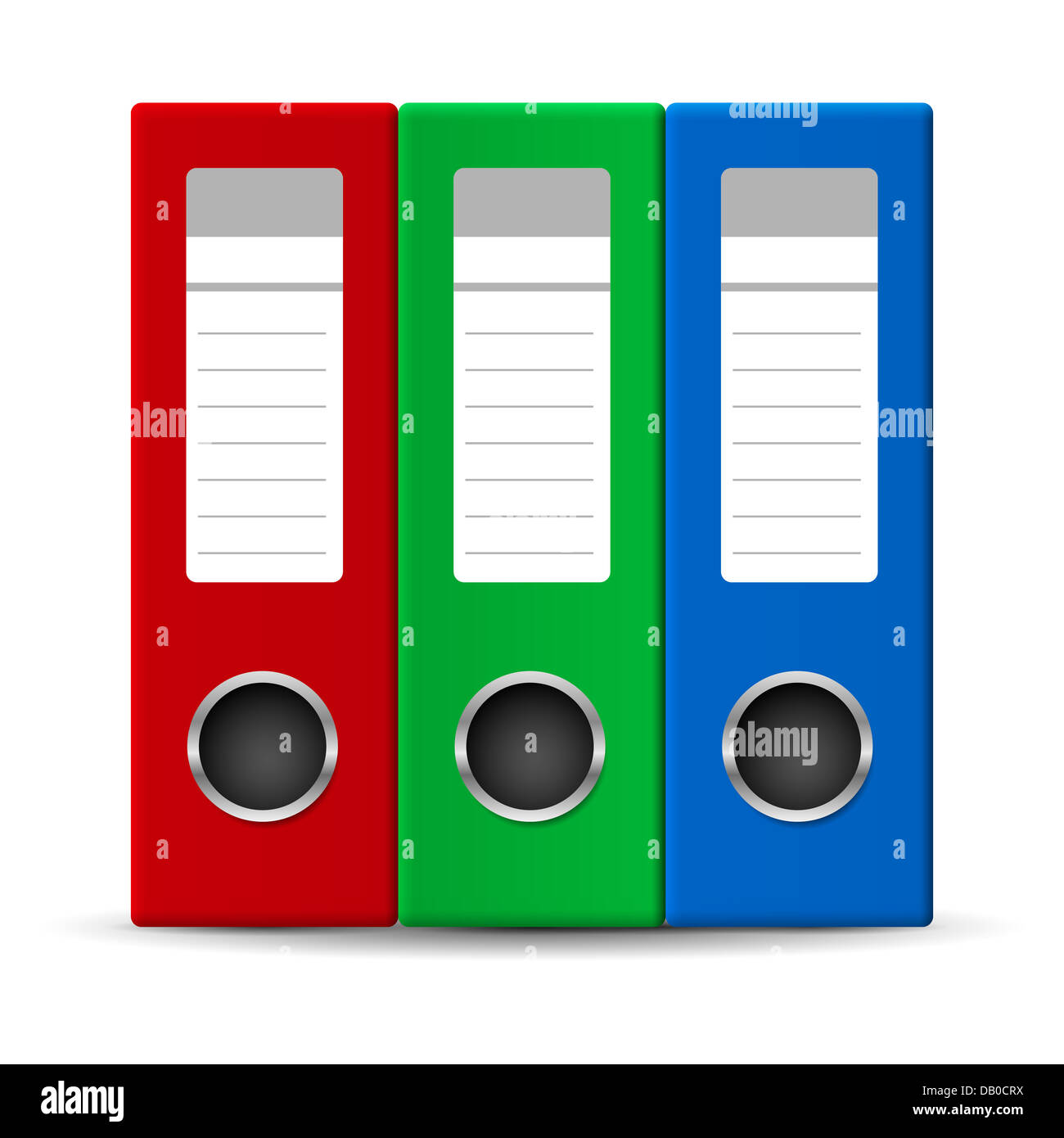 Three colored Office Folders. Illustration on white background Stock ...