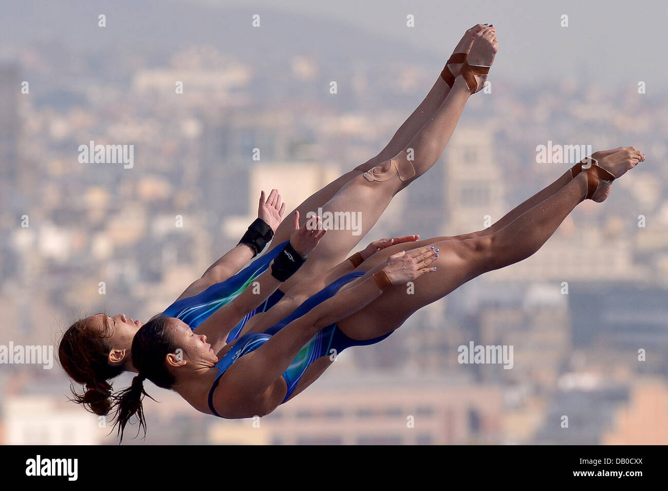 Barcelona, Spain. 22nd July, 2013. Pandelela Rinong Pamg and Mun Yee ...
