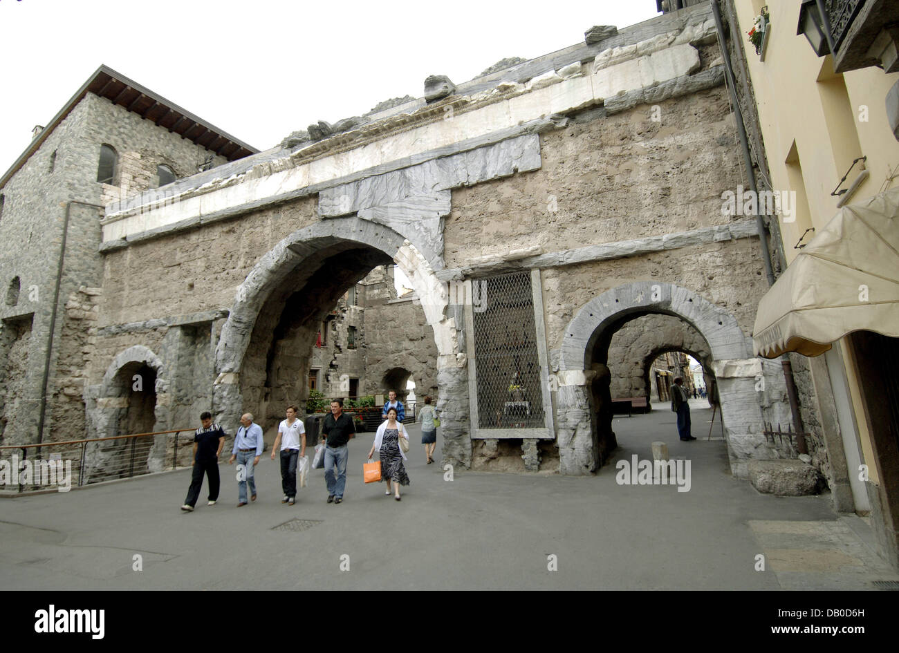 The picture shows the gate Porta Praetoria forming part of the orginal ...
