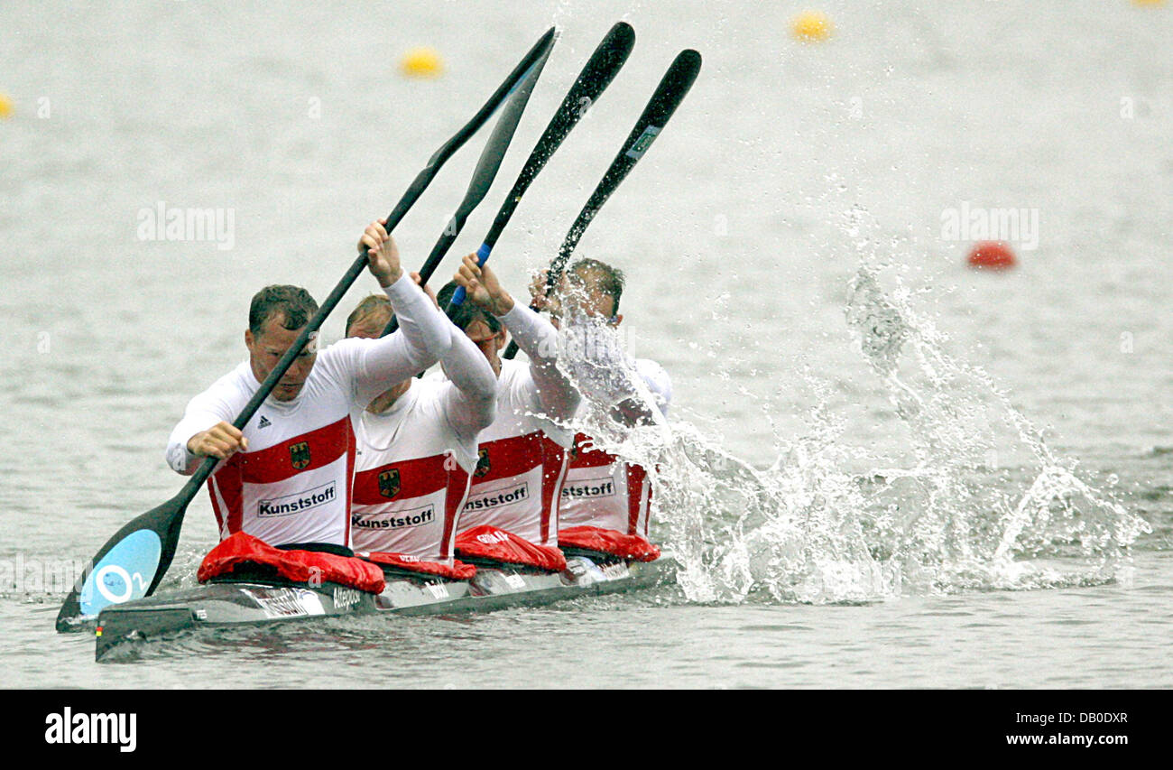 German canoe four-man Dimitri Tabuev, Sebastian Lindner, Norman Zahm ...