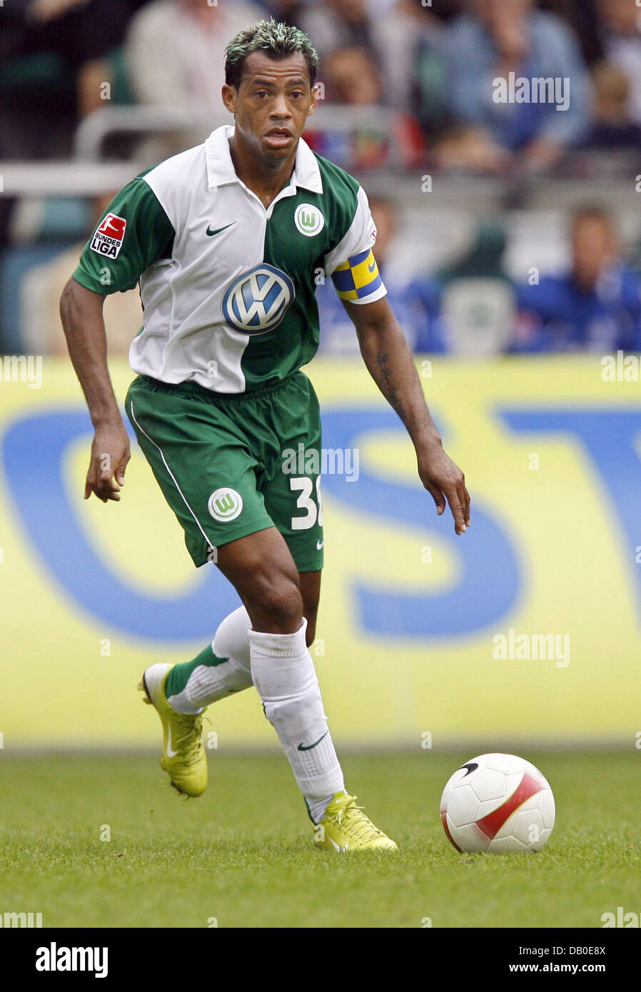 Wolfsburg playmaker Marcelinho controls the ball during Bundesliga ...