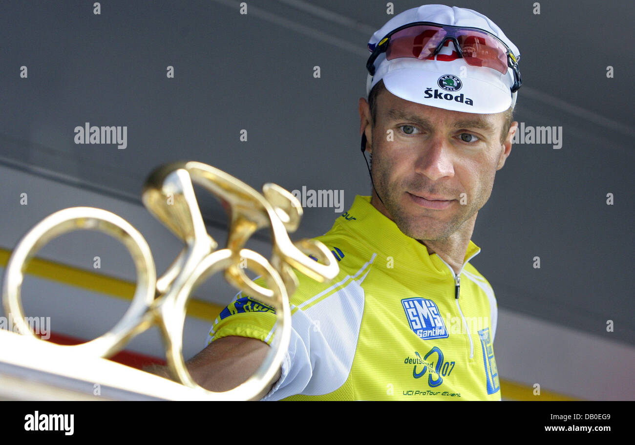 German cyclist Jens Voigt of the Team CSC who is wearing the yellow ...