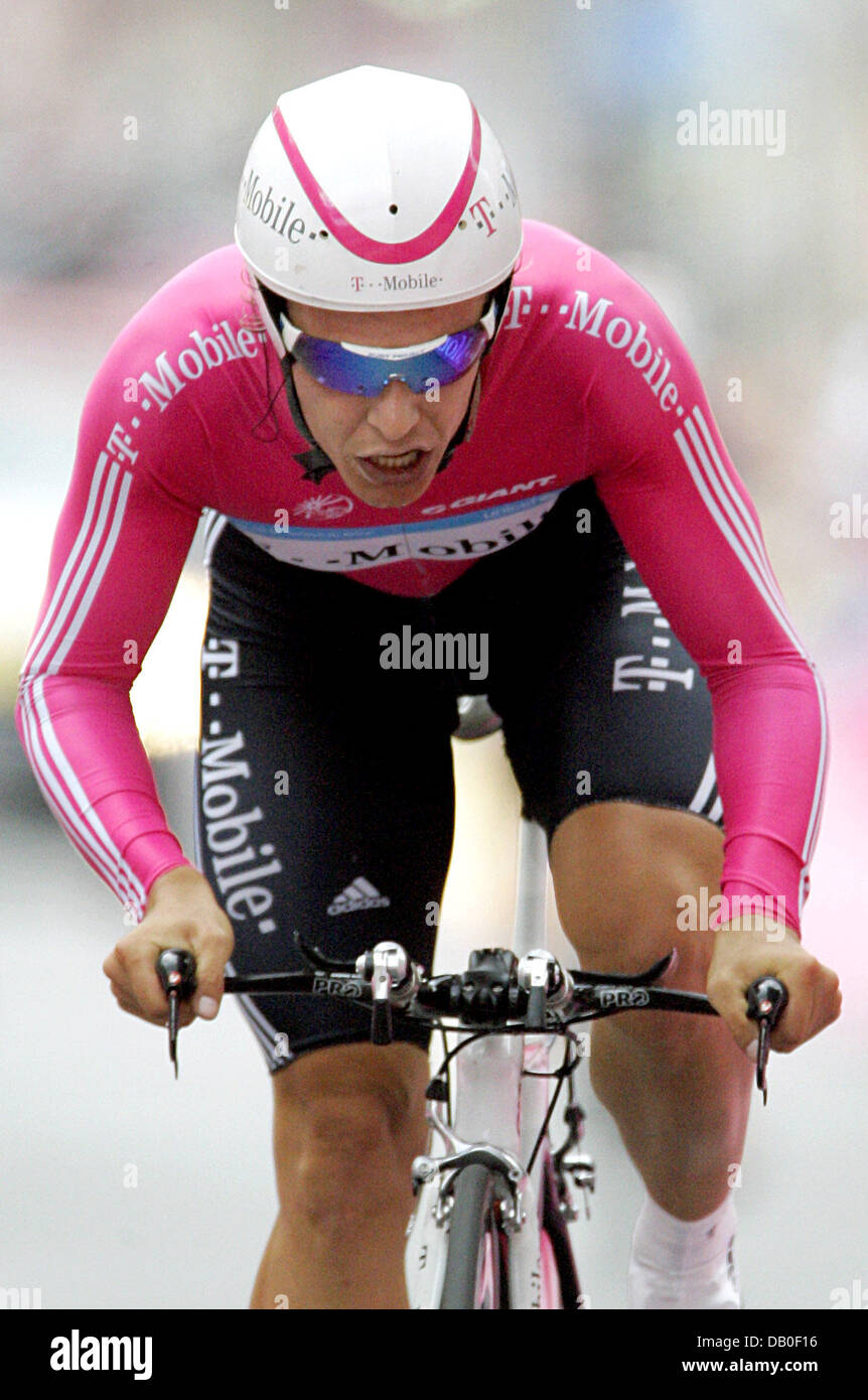 German cyclist Linus Gerdemann of Team T-Mobile is pictured in action ...