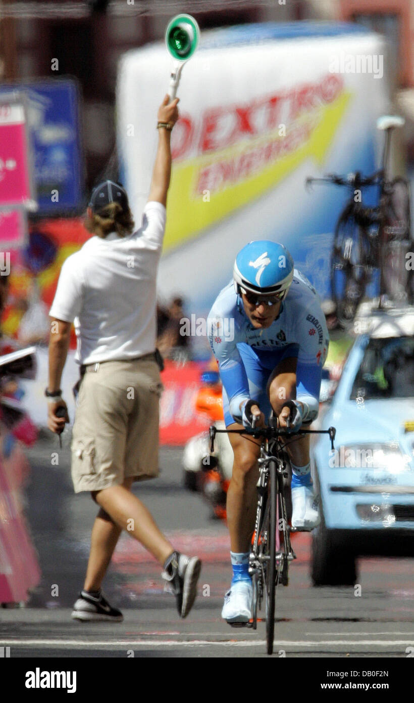 German cyclist Sebastian Lang of the Gerolsteiner Team is pictured in ...