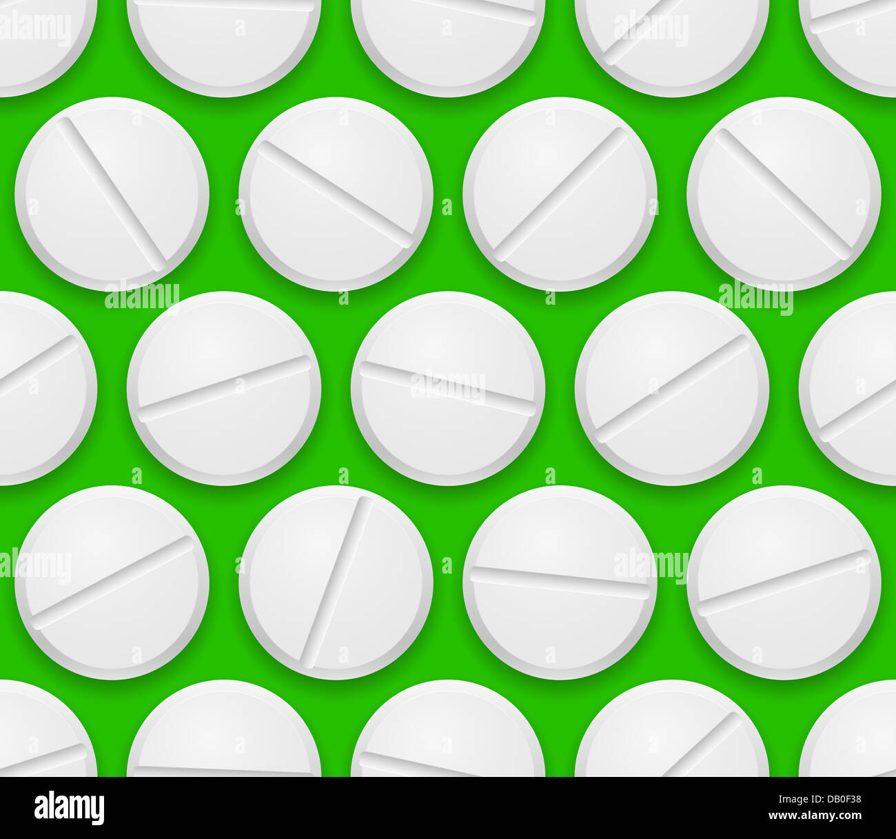 Seamless texture realistic pills on green background Stock Photo - Alamy